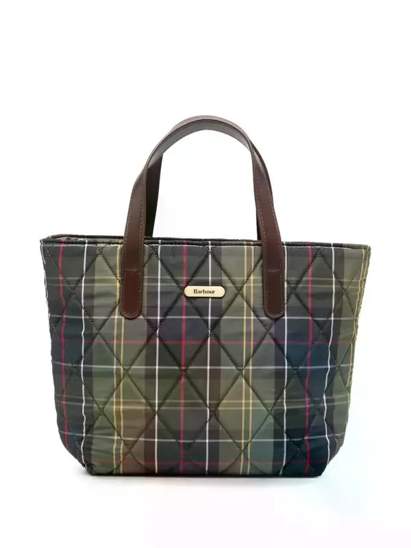 Barbour Mini Quilted Tartan-pattern Tote Bag