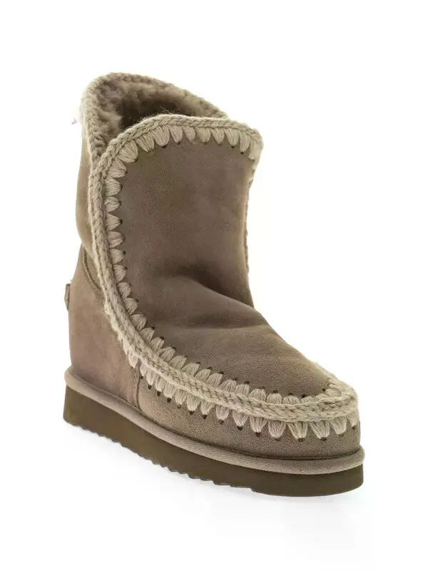 Mou Crochet-trim Ankle Boots