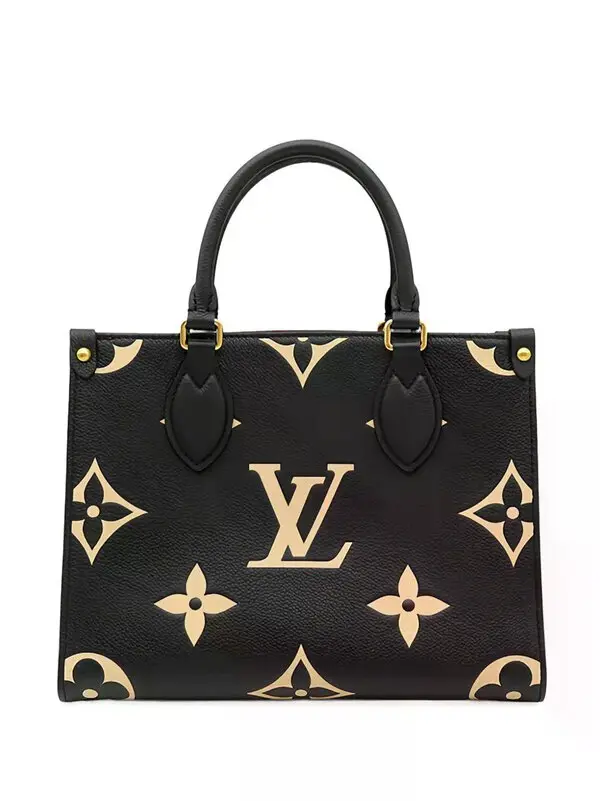 LOUIS VUITTON 2021-2026 Bicolor Monogram Empreinte Giant Onthego Pm Satchel - Black