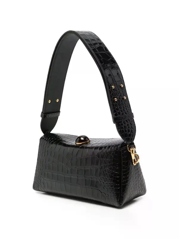 AMI Paris Croc-effect Leather Shoulder Bag