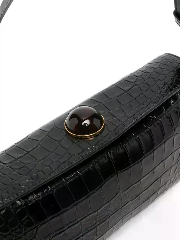AMI Paris Croc-effect Leather Shoulder Bag