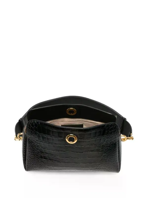 AMI Paris Croc-effect Leather Shoulder Bag