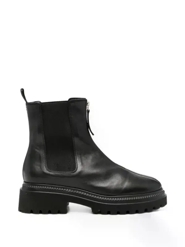 HALMANERA Rue28 Front-zip Ankle Boots - Black