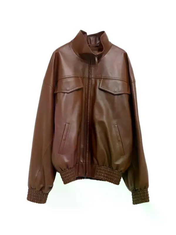 Balenciaga Logo-patch Panelled Jacket - Brown
