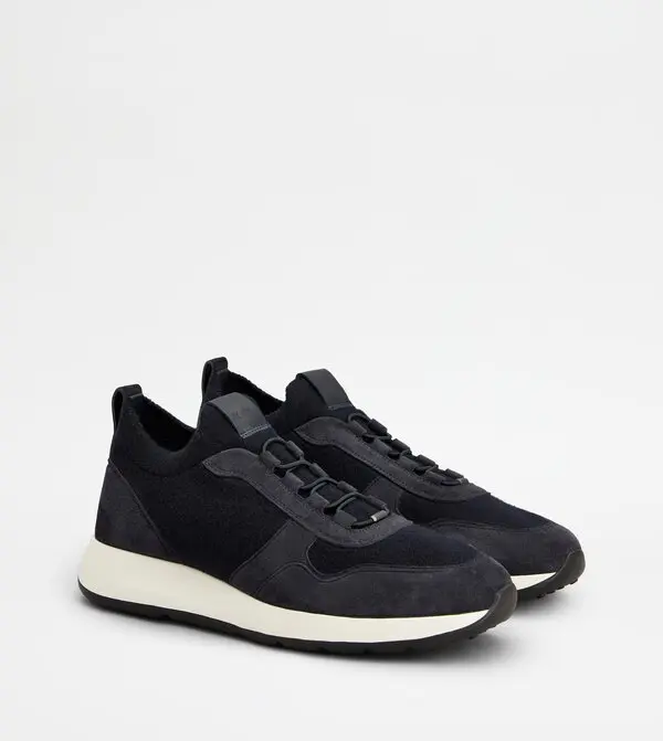 TOD'S Red Dot Sneakers In Pashmy Suede And Knit