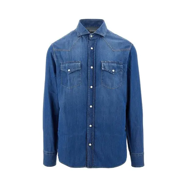 Brunello Cucinelli Easy Fit Deni Shirt An - Blue