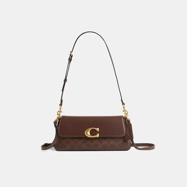 COACH Jet Shoulder Bag In Signature Canvas - Brass/maple
