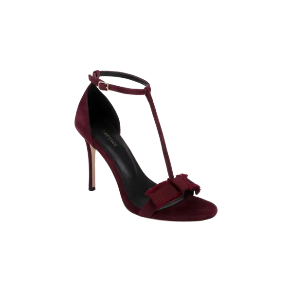L'Agence Lerner Suede Stiletto Sandal - Deep Port