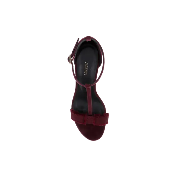 L'Agence Lerner Suede Stiletto Sandal - Deep Port