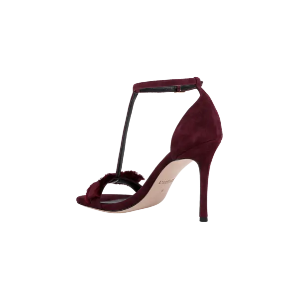 L'Agence Lerner Suede Stiletto Sandal - Deep Port