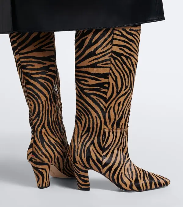 AeydĒ Silva Zebra-print Calf Hair Knee-high Boots