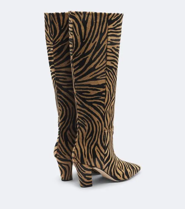 AeydĒ Silva Zebra-print Calf Hair Knee-high Boots