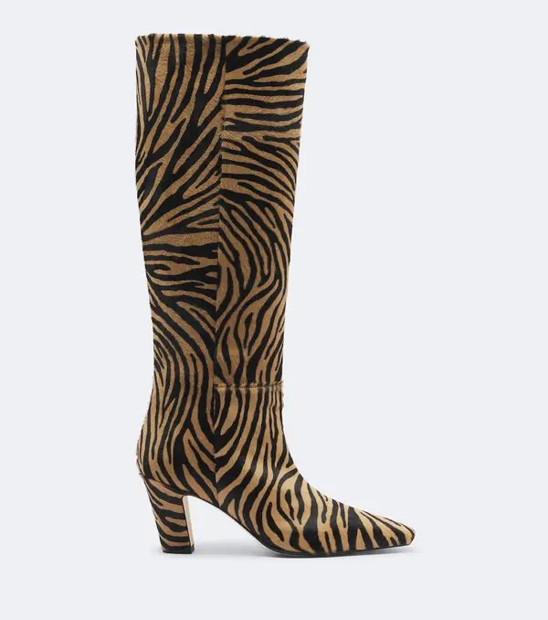 AeydĒ Silva Zebra-print Calf Hair Knee-high Boots