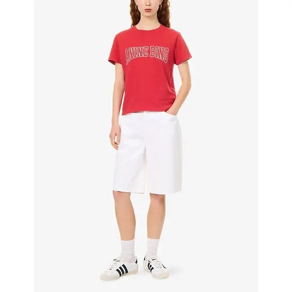 ANINE BING Shelley Logo-print Cotton T-shirt