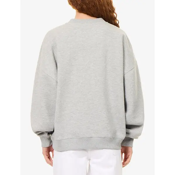 ANINE BING Miles Logo Print Cotton-blend Sweatshirt