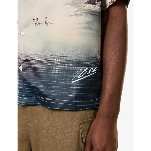 1886 Japanese Bay Printed Satin Shirt