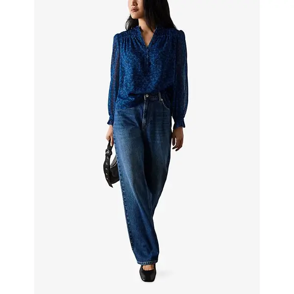 Whistles Ditsy Floral Print Woven Blouse