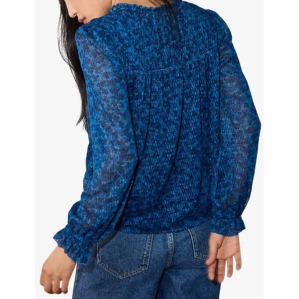 Whistles Ditsy Floral Print Woven Blouse