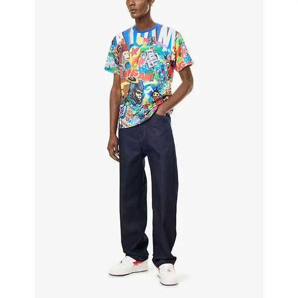A BATHING APE Overall Graphic-print Woven T-shirt Xxl