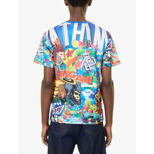 A BATHING APE Overall Graphic-print Woven T-shirt Xxl