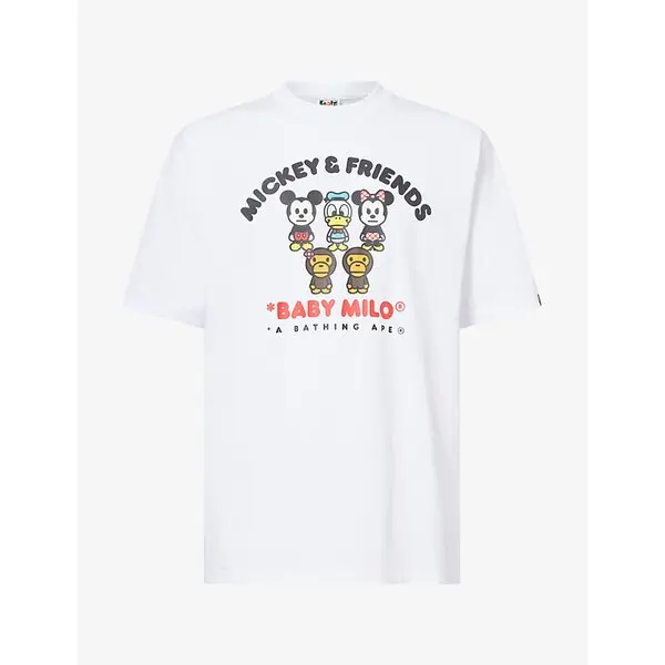 A BATHING APE X Disney Micky & Friends Baby Milo Cotton T-shirt - Black
