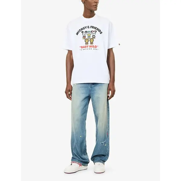 A BATHING APE X Disney Micky & Friends Baby Milo Cotton T-shirt - Black