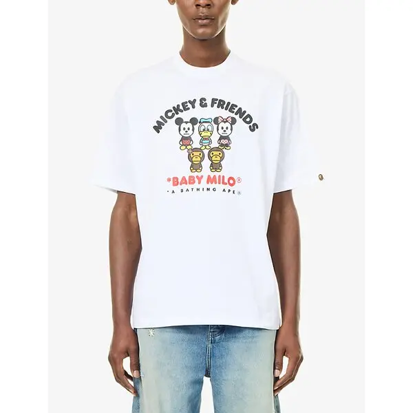 A BATHING APE X Disney Micky & Friends Baby Milo Cotton T-shirt - Black