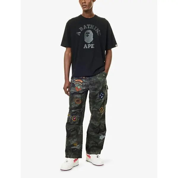 A BATHING APE Hybrid Camo-print Cargo Cotton Trousers