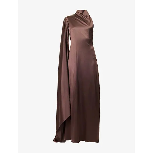 DEME Patty Asymmetric Silk Maxi Dress