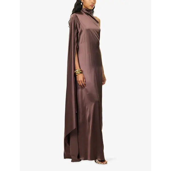 DEME Patty Asymmetric Silk Maxi Dress