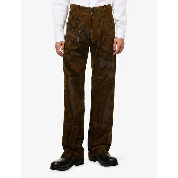 Dries Van Noten Straight-leg Cotton-corduroy Trousers - Khaki