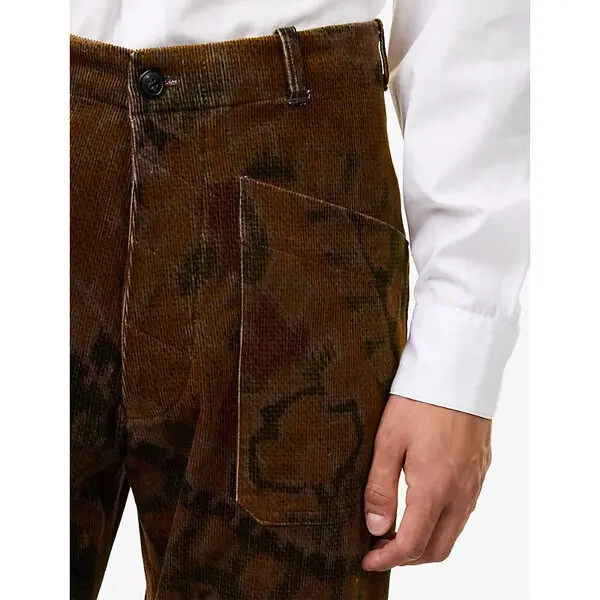 Dries Van Noten Straight-leg Cotton-corduroy Trousers - Khaki