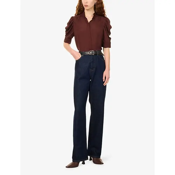FRAME The Gillian Puff-sleeve Silk Top