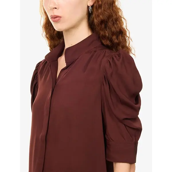 FRAME The Gillian Puff-sleeve Silk Top