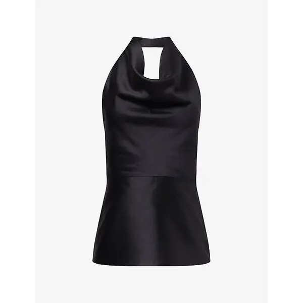 Camilla And Marc Sona Halterneck Wool-and-silk Top - Black