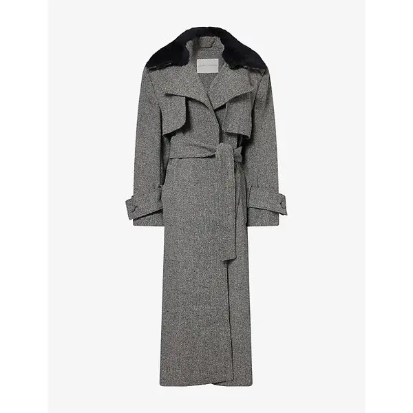 Camilla And Marc Cinder Belted Wool-blend Coat - Charcoal