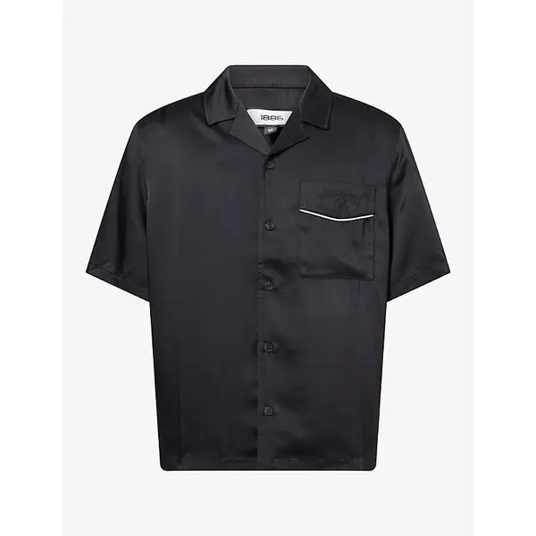 1886 Hawaii Short-sleeve Satin Shirt - Black