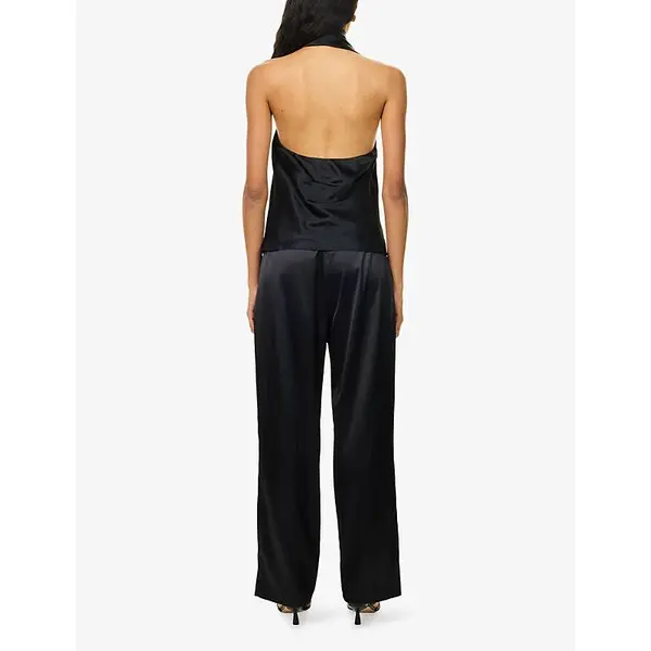 REFORMATION Sabi Halter-neck Silk Top
