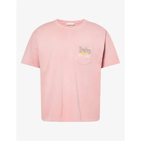 DUKE + DEXTER Dr4 Eat Dirt Studded Graphic-print Cotton T-shirt - Rose