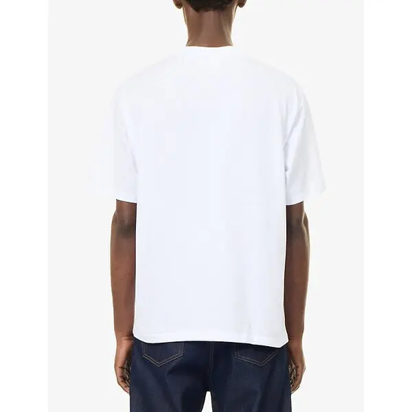 A BATHING APE Hand Drawn Logo-print College Cotton T-shirt - White