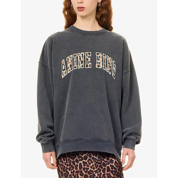 ANINE BING Miles Oversized Cotton-jersey Sweatshirt