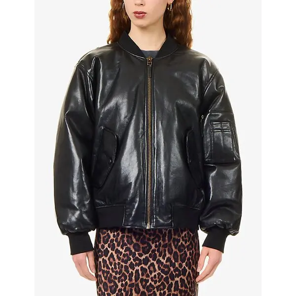 ANINE BING Leon Woven Bomber Jacket