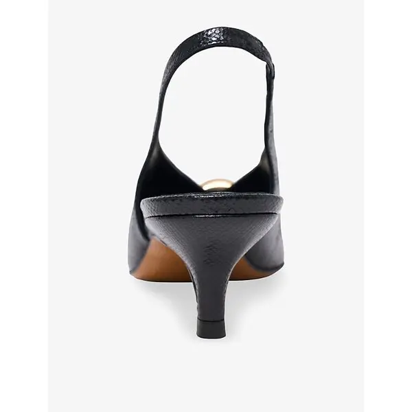 Maje Pointed Patent-leather Heeled Slingbacks
