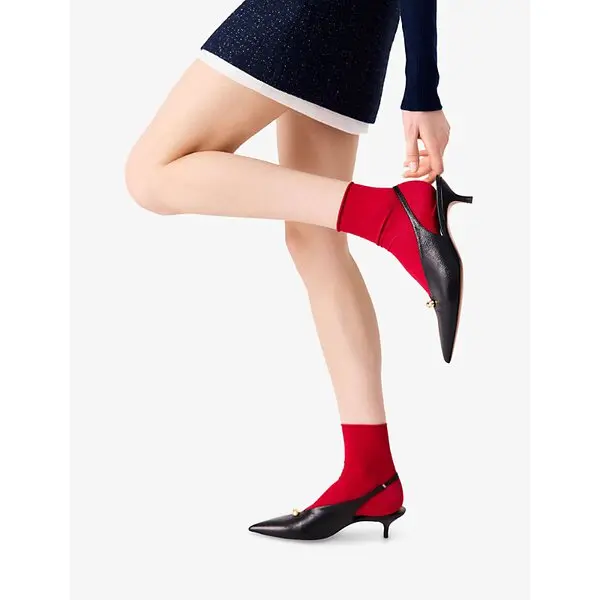 Maje Pointed Patent-leather Heeled Slingbacks