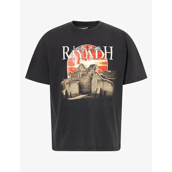 1886 Riyadh Graphic-print Cotton T-shirt - Black