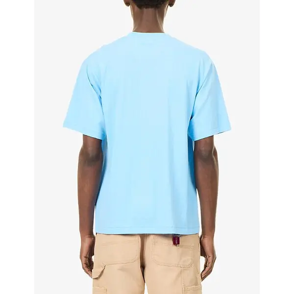 A BATHING APE Twin Sta Graphic-print Cotton T-shirt - Sax