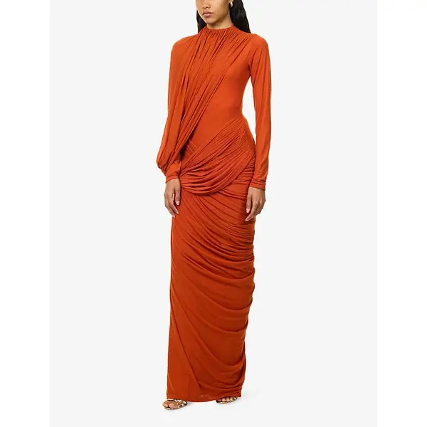 DEME Suzie Draped Stretch-jersey Maxi Dress