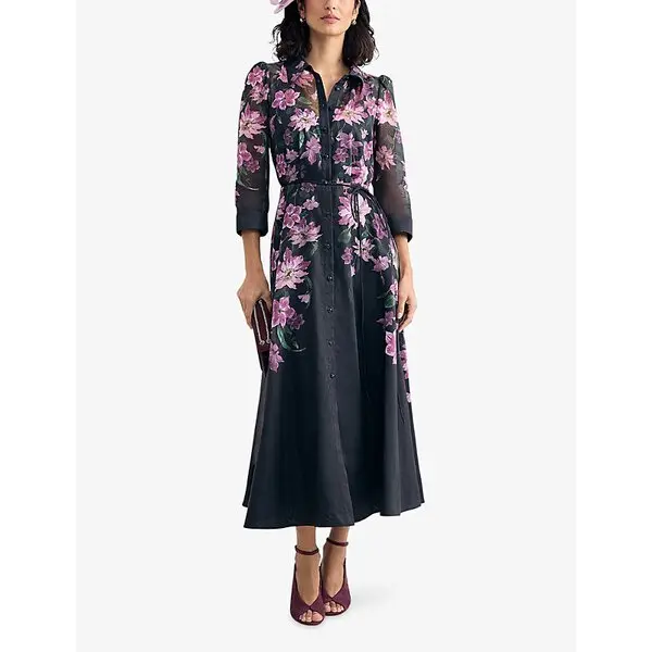 PHASE EIGHT Floral Woven Midi Dress