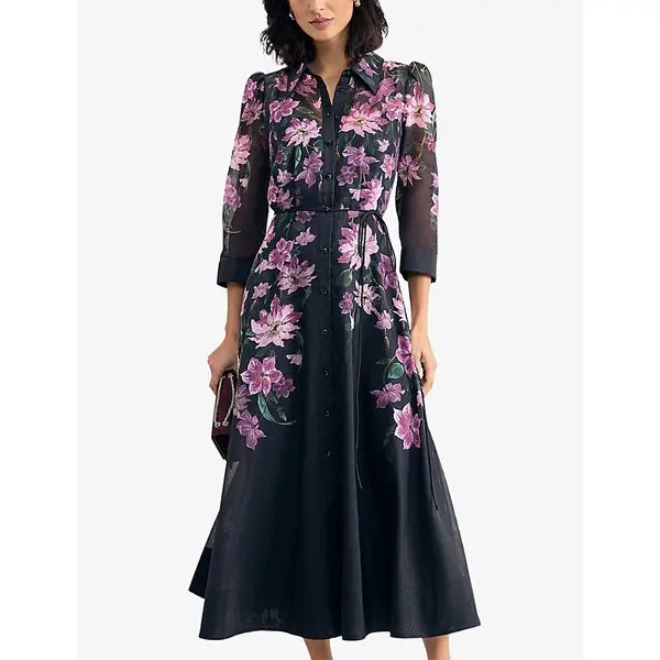 PHASE EIGHT Floral Woven Midi Dress