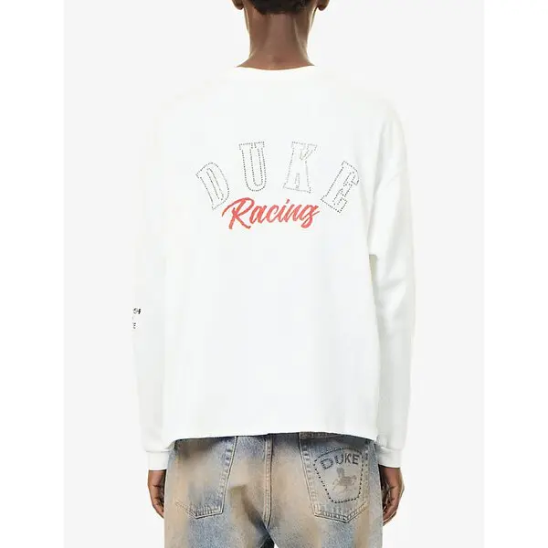 DUKE + DEXTER Graphic Patch Waffle Knit Long Sleeve Top